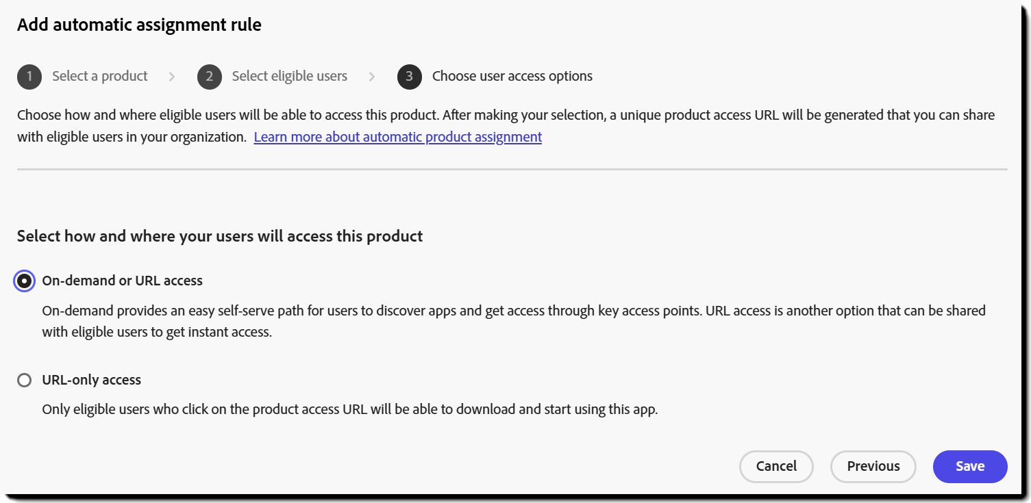 Enable user access requests with automatic provisioning